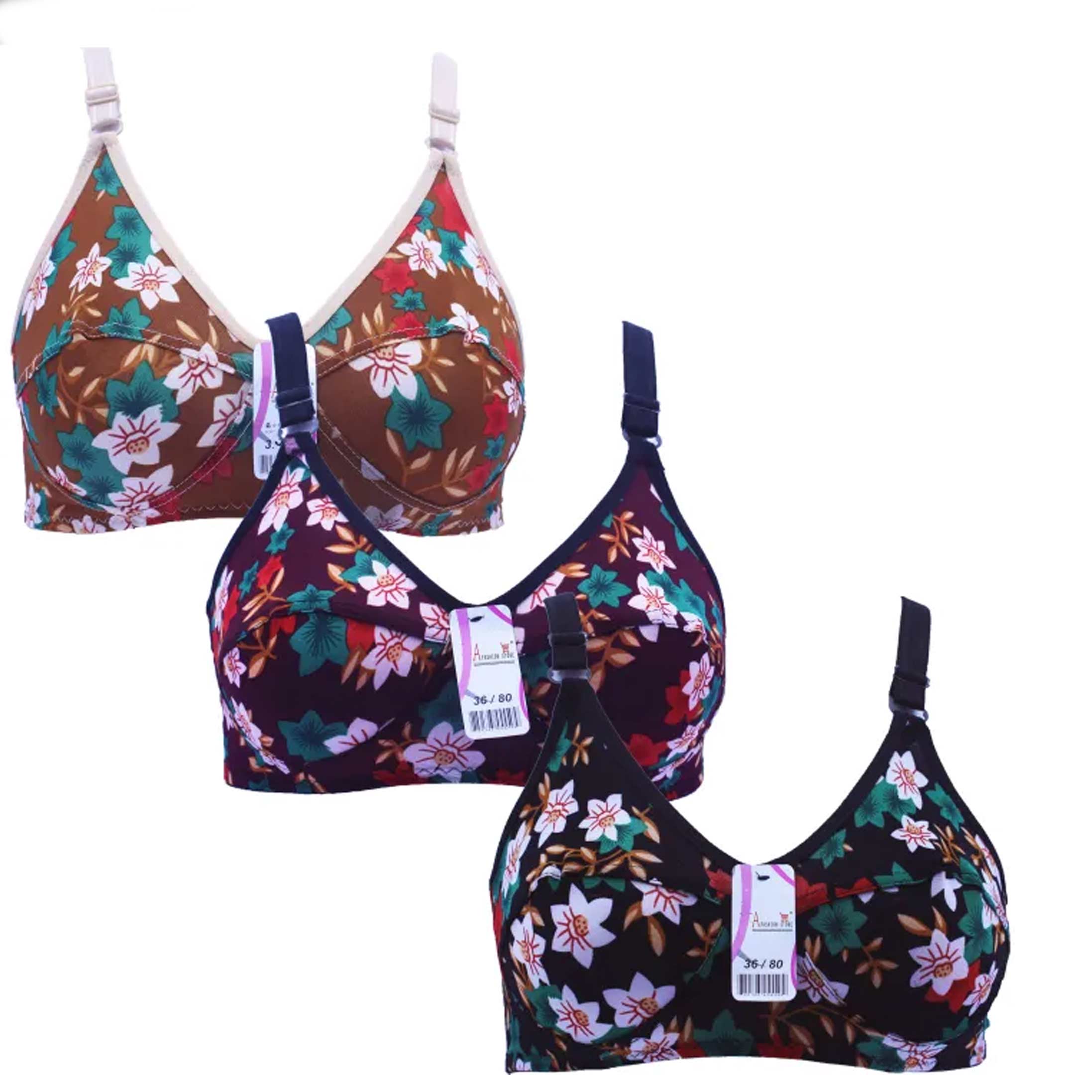 Pack of 02 Bunyani Floral Bra– DressionStore