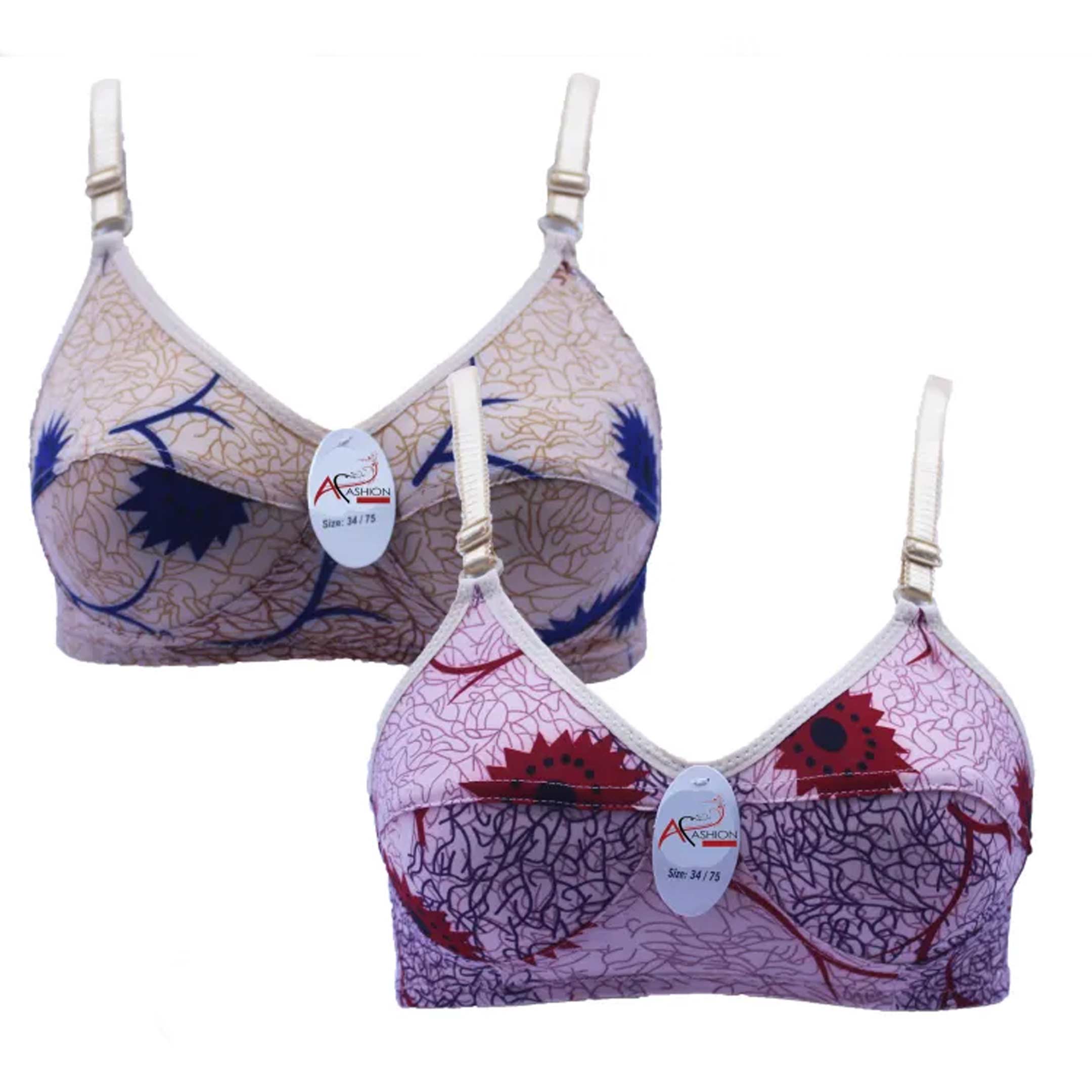 Pack of 02 Bunyani Floral Bra– DressionStore