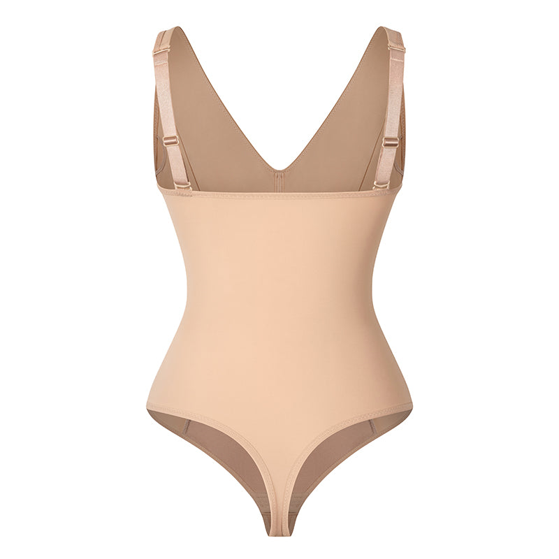 Plus Size Seamless U Plunge Backless Thong Bodysuit Shapewear ...