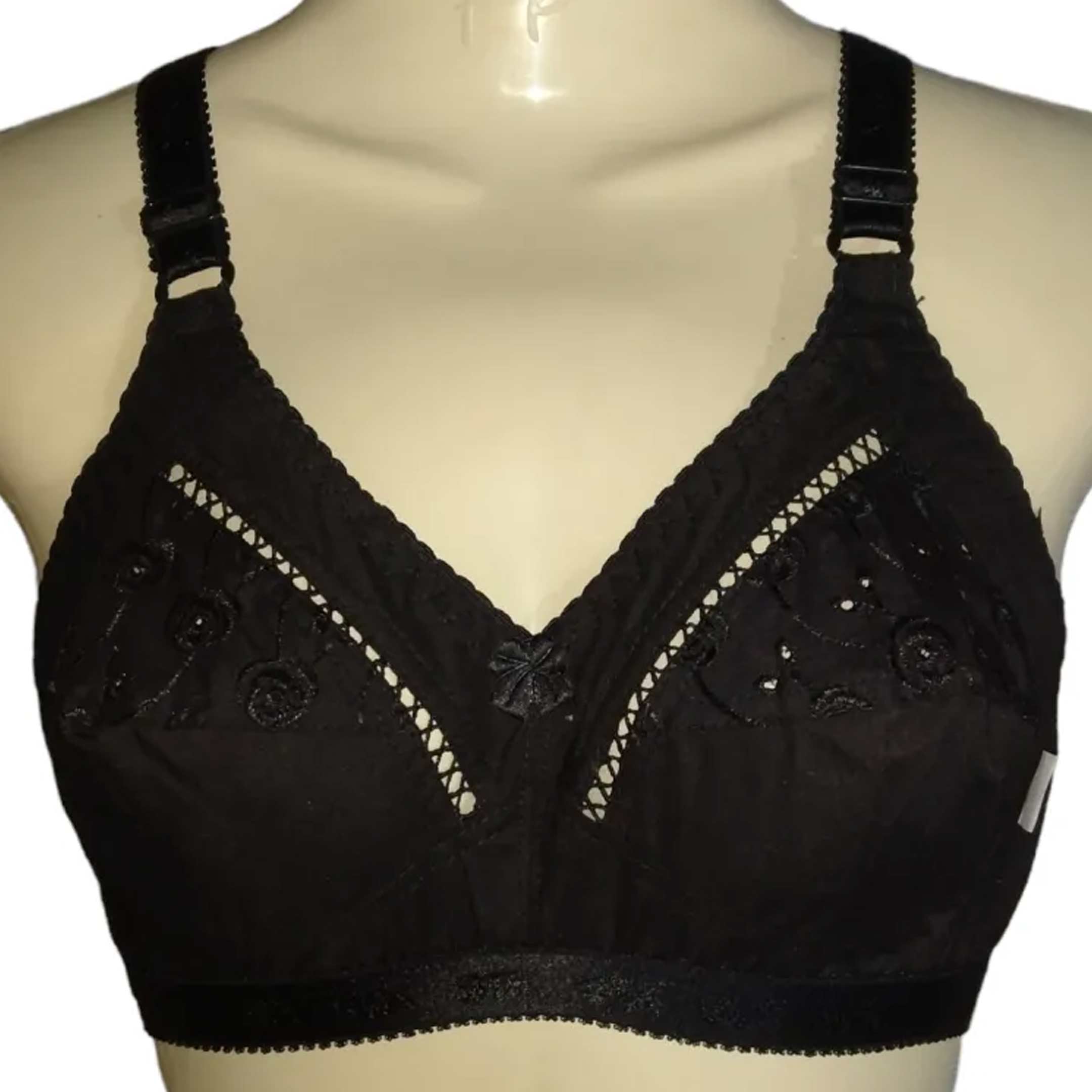 Soft Cotton Embroided Bra For Women With Support Belt– DressionStore