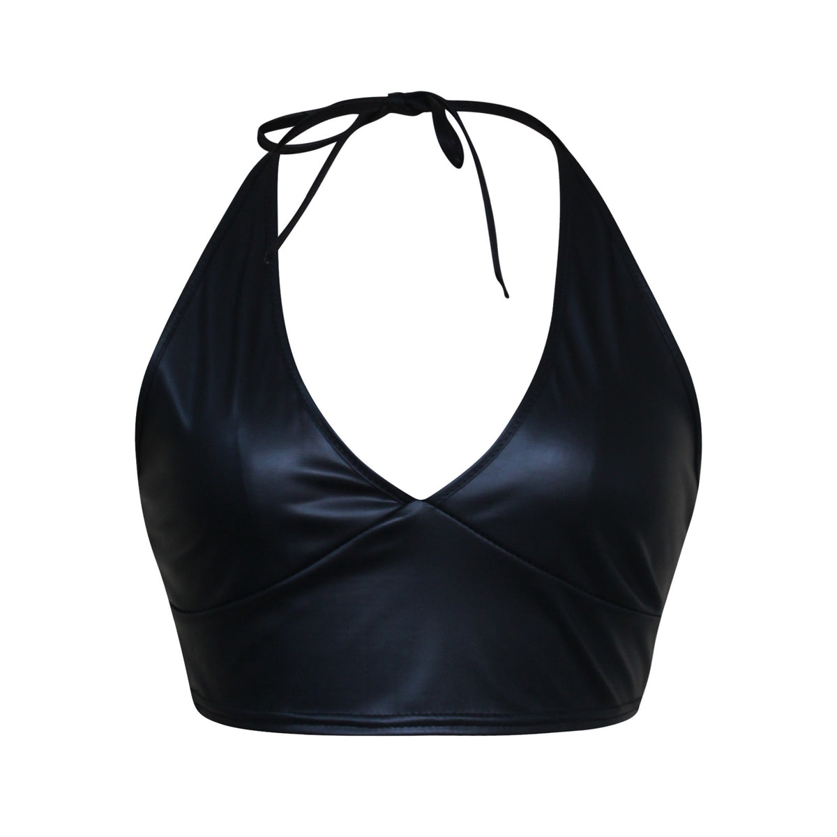 PU Faux Leather Thin Cozy Wired Bra– DressionStore